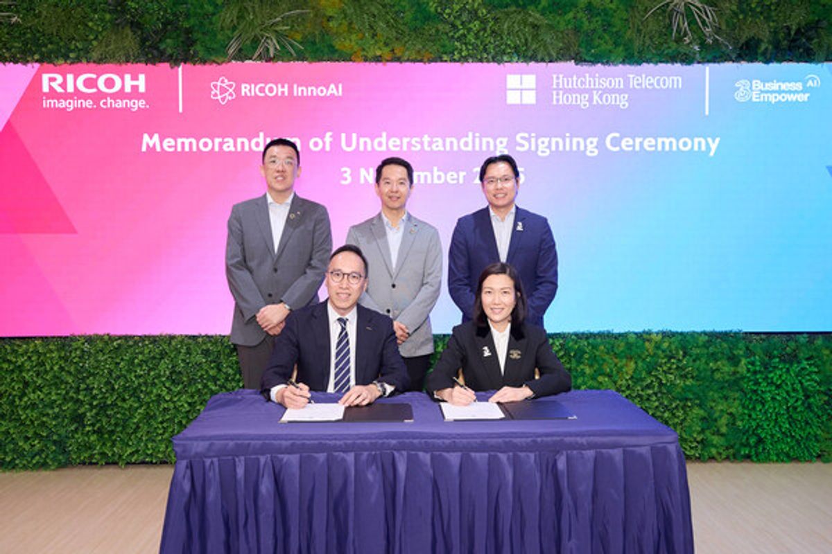 理光與和記電訊香港簽署合作備忘錄 攜手推動企業數碼轉型 - 香港財經時報 HKBT